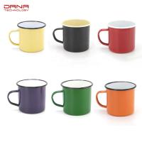 China Iron Raw Material Customized Color 12 Oz Enamel Mug White Coffee Enamel Cup Camping Handle Perfect for Custom Printing for sale