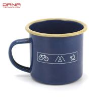 China Iron Raw Material Customized Color 12 Oz Enamel Mug White Coffee Enamel Cup Camping Handle Perfect for Custom Printing for sale