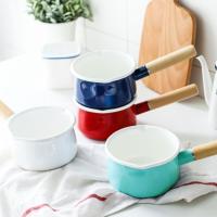 China Iron Raw Material Kitchen Carbon Steel Enamel Stew Pot Sauce Pan Deep Saucepan OEM for sale