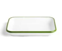 China 304 Steel Rim Vintage Rectangle Enamel Baking Roaster Custom Color 18cm 20cm 22cm 24cm 27cm for sale