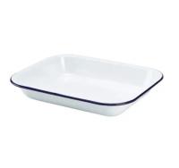 China 304 Steel Rim Vintage Rectangle Enamel Baking Roaster Custom Color 18cm 20cm 22cm 24cm 27cm for sale