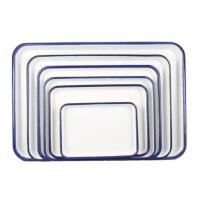 China Custom Color Vintage Retro Enamelware Camping Plates Bowls Set For Travel Restaurant Hotel for sale