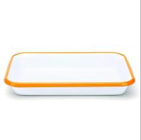 China Custom Color Vintage Retro Enamelware Camping Plates Bowls Set For Travel Restaurant Hotel for sale