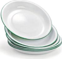 China Customized Color Metal Enamel Tableware Bowls And Plates For Home Restaurant for sale