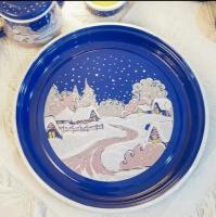 China Carbon Steel Enamel Hotel Gift Kettle Tray Set Accompanied with Mugs OEM Service for sale
