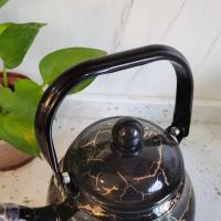 China Carbon Steel Arabic Teapot Set Enamel Colorful Tea Pot Kettle Mug Plate Set for sale