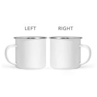 China Thickness 0.5mm White Enamel Cup 12 Oz Sublimation Blank Custom Logo Printing for sale