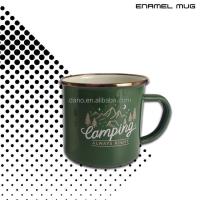 China Handmade 0.5mm Thickness 20oz Enamel Coffee Cup Metal Steel Mug Custom Logo Printing Camping Mug Milk Mug with Decal for sale