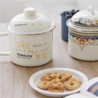 China 12cm 14cm 15cm Household Enamel Cooking Pot Large Capacity Dormitory Enamel Frying Pan for sale