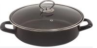 China Custom Logo 32cm Enameled Steel Cookware Non Stick Buffet Casserole Classical Style for sale