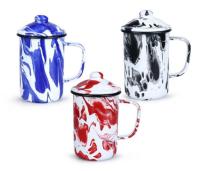 China Customized Color Floating Drawing Design Enamel Mugs Sets Camping Mug Coffee Mug Featuring High Temperature Logo Printing for sale