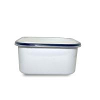 China Double Coating Enamel Salad Bowls Enamel 3PCS Square Shape Container Leak Proof for sale