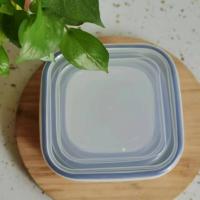 China Double Coating Enamel Salad Bowls Enamel 3PCS Square Shape Container Leak Proof for sale