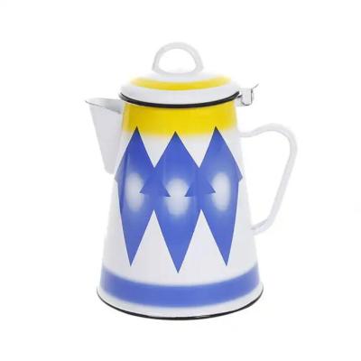 China Gas Stove Compatible 12L Enamel Kettle Hand Tea Pot Customized Color Saudi Style for sale
