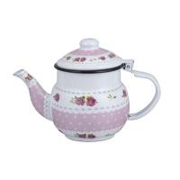 China Thickness 0.8mm 350ml Small Size Enamel Teapot 0.7L Fat Kettle for Tea Preparation for sale