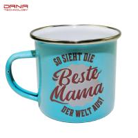 China Classical Style Enamel Mug 6cm 7cm 8cm 9cm 10cm 11cm 12cm 14cm 15cm Travel Coffee Mug Custom Printed Artwork Design for sale