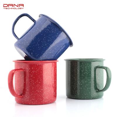 China 304 Stainless Steel Rolled Edge Rim Customized Color Enamel Mugs Metal Cups Lightweight Traveling for sale