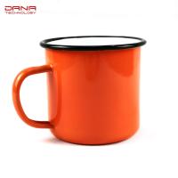 China 304 Stainless Steel Rolled Edge Rim Customized Color Enamel Mugs Metal Cups Lightweight Traveling for sale