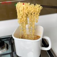 China Colorful Square Shape Enamel Noodle Cup 650ml 740ml 1250ml 1400ml for sale