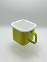 China Handmade 12cm 14cm 15cm Enamel Cookware Square Enamel Noodle Pot Instant Noodle Cooking Pot Hot Pot Glass Lid for sale
