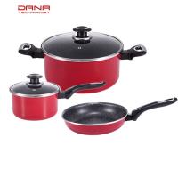 China Handmade Granite Cookware Set Comprising Non Stick Frying Pan Carbon Steel Enamel Cooking Pot Sets Featuring Custom Logo for sale