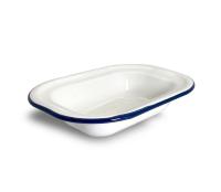 China Classical Style Square Pan Shallow Non Stick Cake Baking Tray with Enamel Coating for sale