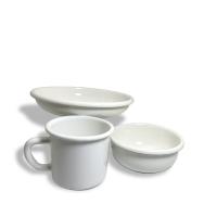 China Production 30 Days Enamel Steel Dinnerware Cups Plates Bowls Mug Division Plate Essential Kitchenware for sale