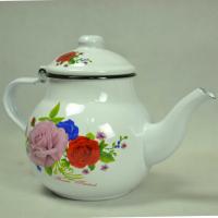 China Handmade Ceramic Stov Enamelled Carbon Steel Coffee Pot Teapot Kettle Custom Decal for sale