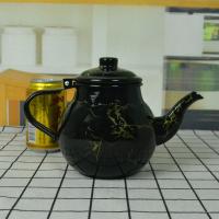 China Handmade Ceramic Stov Enamelled Carbon Steel Coffee Pot Teapot Kettle Custom Decal for sale