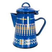 China Classic Geometric Pattern Carbon Steel Camping Kettle Multiuse Boiling Water Kettle for sale