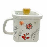 China Eco Friendly Instant Noodle Pot in 1000ml 1450ml and 2650ml Capacity Enamel Metal Steel Cooking Pot Bowl with Glass Lid for sale