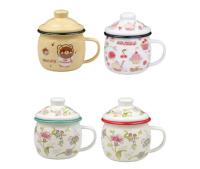 China Handmade Customized Enamel Mugs Logo Printing Lovely Cartoon Kids Water Milk Mugs for sale