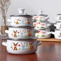 China Customized Color Capacity 1000 6000ml Enamel Mini Pot Sets Food Warmer Pot with Custom Decal Decoration Options for sale