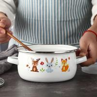 China Customized Color Capacity 1000 6000ml Enamel Mini Pot Sets Food Warmer Pot with Custom Decal Decoration Options for sale