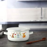 China Customized Color Capacity 1000 6000ml Enamel Mini Pot Sets Food Warmer Pot with Custom Decal Decoration Options for sale