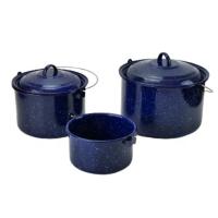 China Enamel Steel Camping Cookware Sets Pots And Pans 1000ml 6000ml Classic Style Design for sale