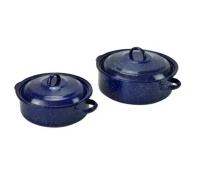 China Enamel Steel Camping Cookware Sets Pots And Pans 1000ml 6000ml Classic Style Design for sale