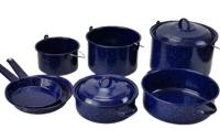 China Enamel Steel Camping Cookware Sets Pots And Pans 1000ml 6000ml Classic Style Design for sale