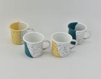 China Half Color Speckled Enamel Tableware Set EU FDA Certified 0.5mm Thickness for sale