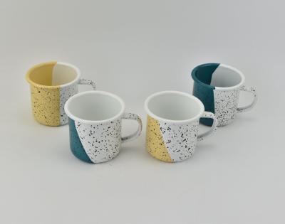 China Half Color Speckled Enamel Tableware Set EU FDA Certified 0.5mm Thickness for sale