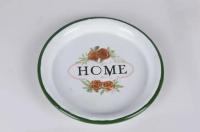 China Custom Logo Splatter Colored Cast Iron Steel Enamel Saucer Dish for Camping Outdoor for sale