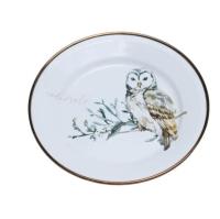 China Round Shape Cast Iron Steel enamelware plates Custom Logo Thickness 0.5mm 0.6mm for sale