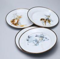 China Daily White Round Enamel Tableware Division Plate For Commercial Kitchens Custom Color for sale