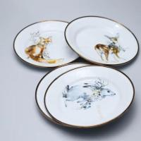 China Daily White Round Enamel Tableware Division Plate For Commercial Kitchens Custom Color for sale