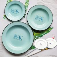 China Daily White Round Enamel Tableware Division Plate For Commercial Kitchens Custom Color for sale