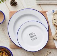 China Daily White Round Enamel Tableware Division Plate For Commercial Kitchens Custom Color for sale