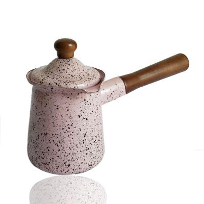 China 80000pieces per year enamel European enamel coffee pot cast iron cookware metal coffee pot Turkish coffee pot coffee warmer for sale