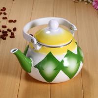 China 1.1L to 2.5L Large Capacity Enamel Kettle Eco Friendly Carbon Steel Round Kettles for sale