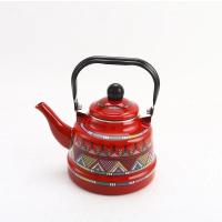 China 1.1L to 2.5L Large Capacity Enamel Kettle Eco Friendly Carbon Steel Round Kettles for sale