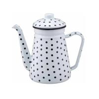 China Eco Friendly Classic Saudi Type Enamel Tea Pot Water Kettles Custom Decal Design for sale